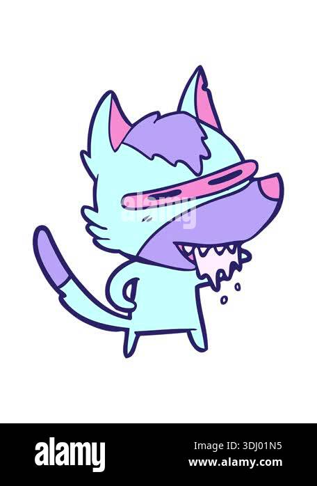 shine light effect animation of cartoon hungry wolf Stock Video Footage ...