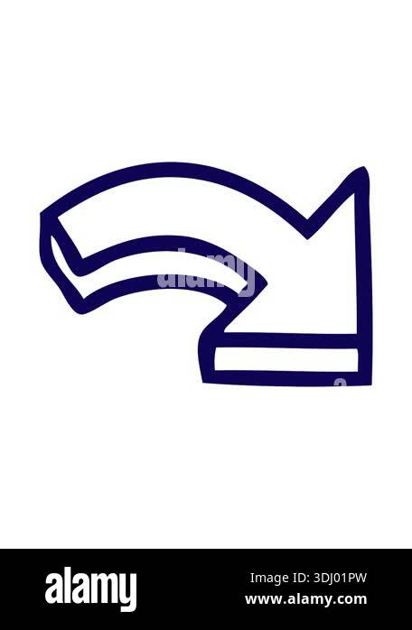 neon light effect animation of line drawing cartoon of a directional ...