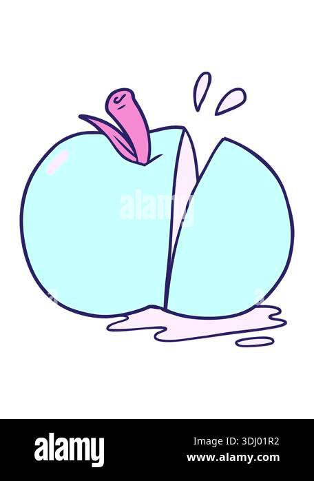 pressure popping animation of cartoon sliced apple Stock Video Footage ...