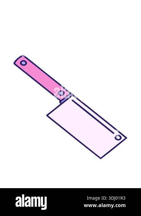 bobbing motion animation of iconic tattoo style image of a meat cleaver Stock Video Footage - Alamy