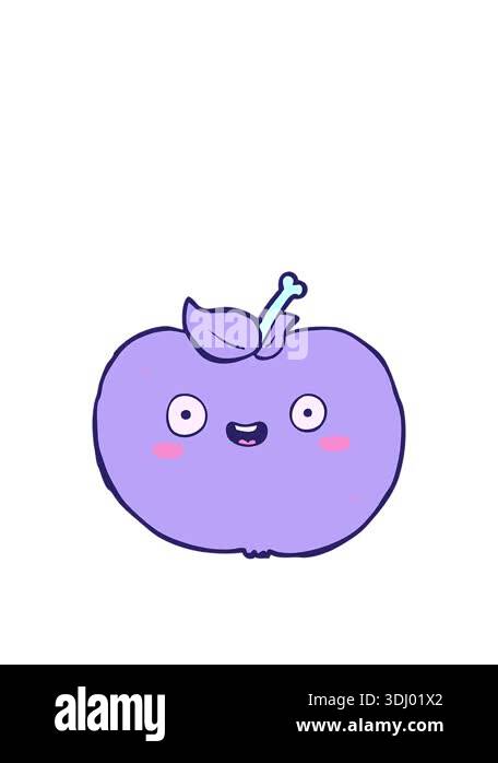 jumping motion animation of freehand cartoon apple Stock Video Footage ...