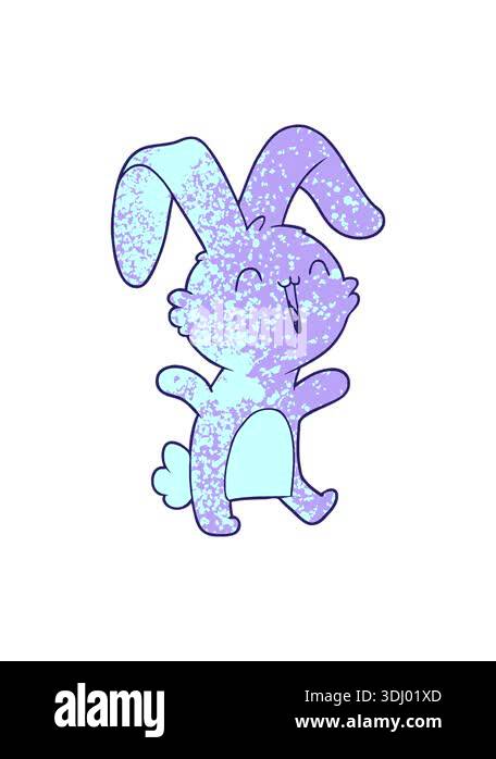 spinning motion animation of happy cartoon rabbit Stock Video Footage ...