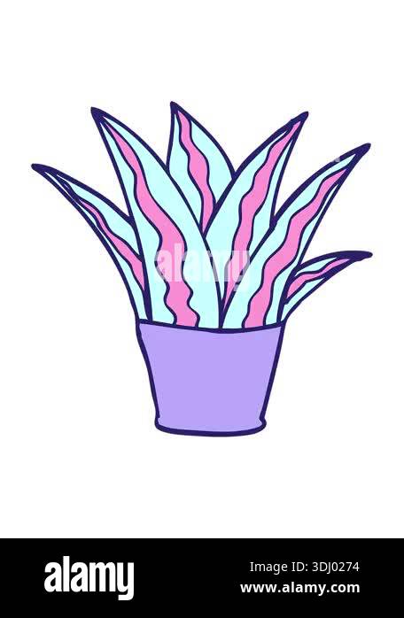 pixelize effect animation of cartoon doodle house plant Stock Video ...