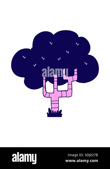 neon light effect animation of apple tree illustration Stock Video ...