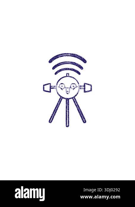 sales flash animation of Happy Satellite Charcoal Drawing Stock Video ...