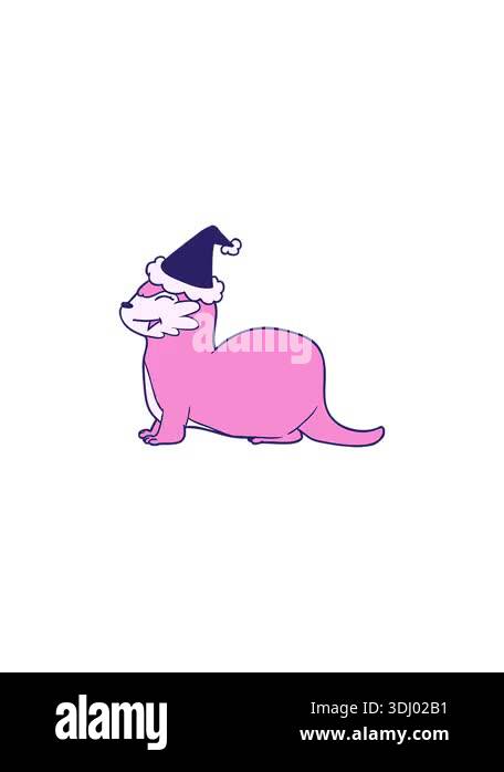 flashy sales animation of laughing otter hand drawn line drawing of a ...