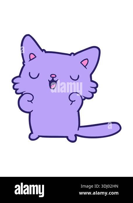 pressure popping animation of happy drawing of cat Stock Video Footage ...