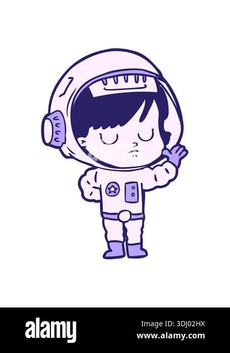 jiggle motion animation of cartoon space astronaut woman image Stock ...