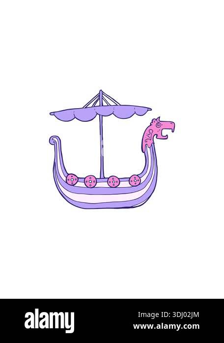 radioactive glowing animation of viking ship Stock Video Footage - Alamy