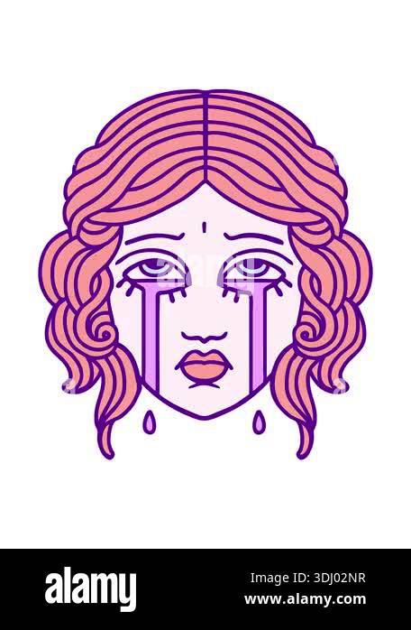 shine light effect animation of tattoo in traditional style of female ...
