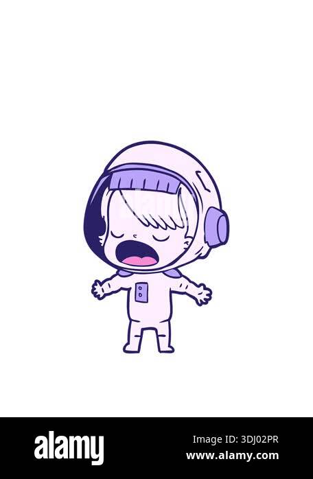 stretching up animation of cartoon talking astronaut Stock Video ...