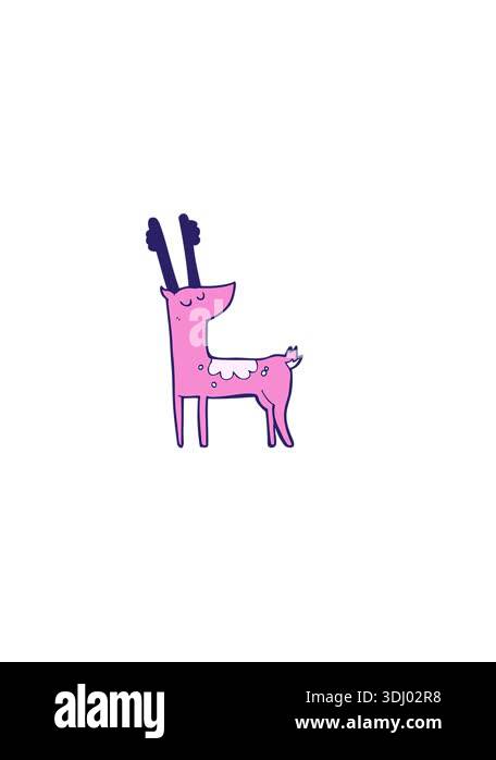 horizontally vibrating animation of cartoon drawing of a deer Stock ...