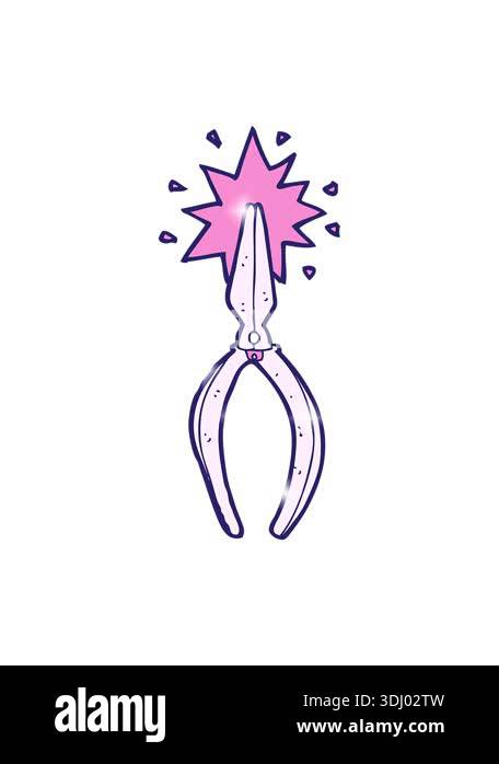 glitter effect animation of cartoon pliers Stock Video Footage - Alamy