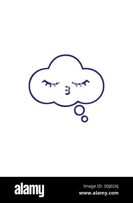 splitting effect animation of line drawing cartoon of a thought bubble ...