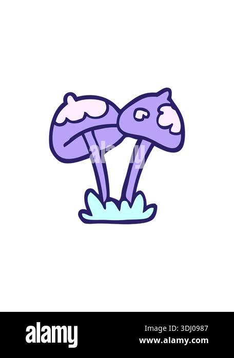 splitting effect animation of mushroom cartoon Stock Video Footage - Alamy