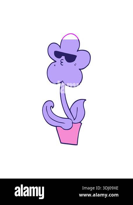 power up animation of cool cartoon flower Stock Video Footage - Alamy