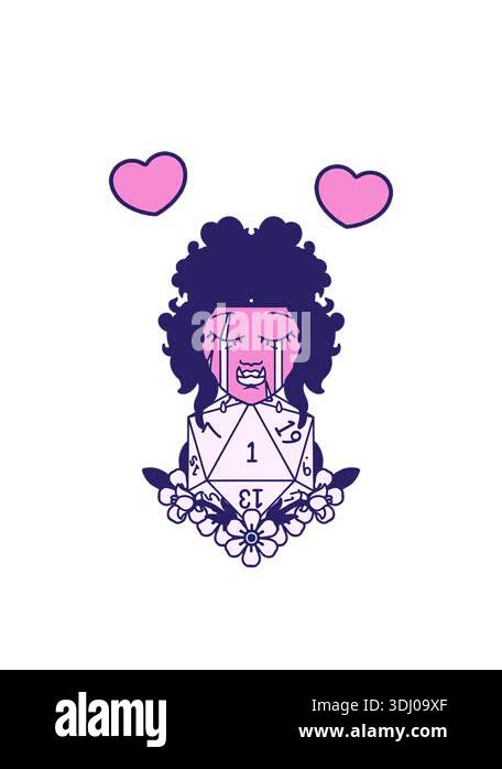 spinning hearts animation of Retro Tattoo Style sad orc barbarian ...