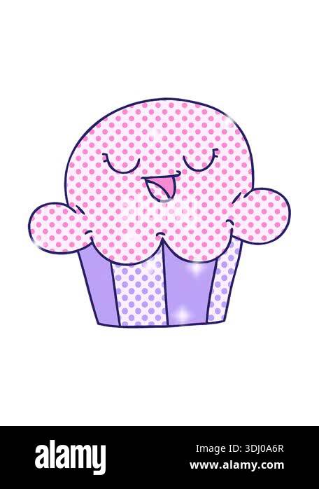 glitter effect animation of comic book style quirky cartoon happy cake ...