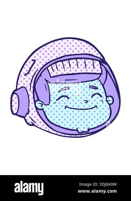 bobbing motion animation of cartoon astronaut face Stock Video Footage ...