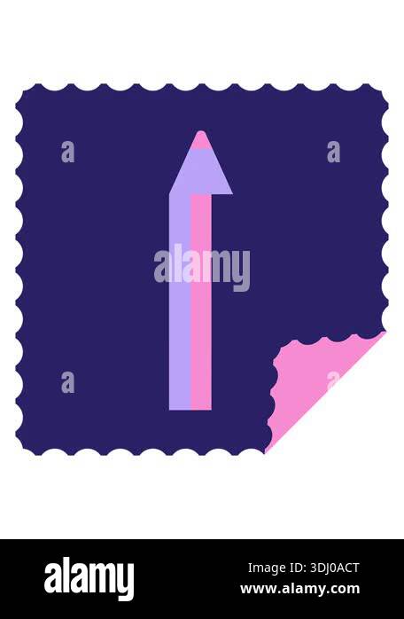 pixelize effect animation of red coloring pencil graphic square sticker ...