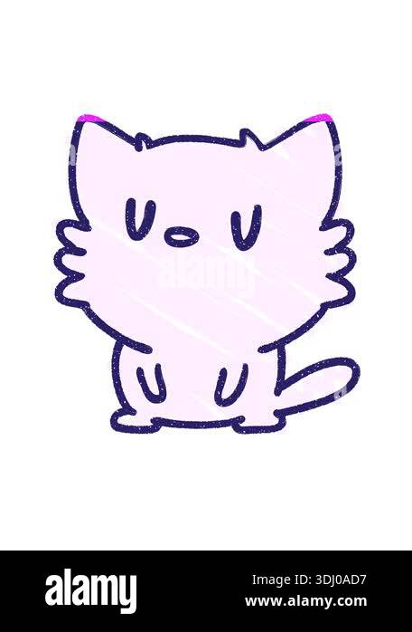 power up animation of Cat Chalked Drawing Stock Video Footage - Alamy