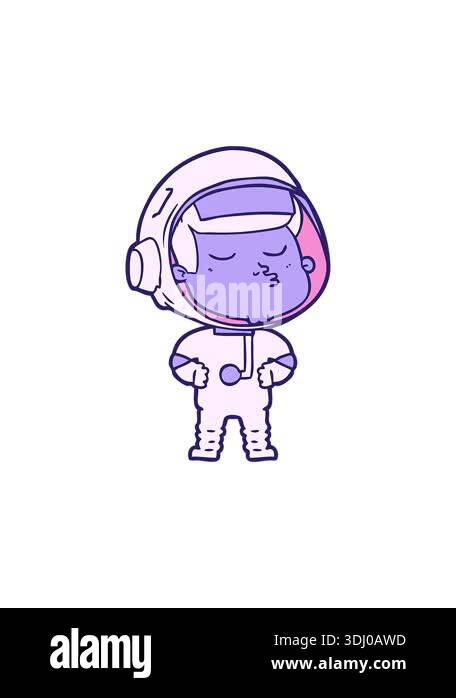 splitting effect animation of cartoon confident astronaut Stock Video ...