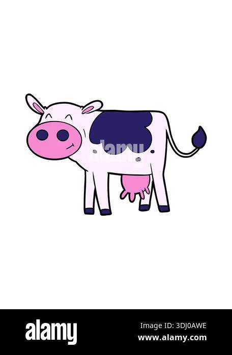 spinning motion animation of cartoon cow Stock Video Footage - Alamy