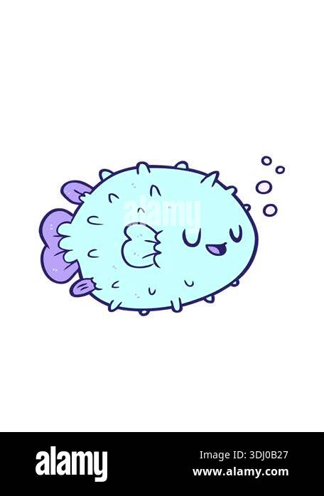 bobbing motion animation of cartoon blowfish Stock Video Footage - Alamy