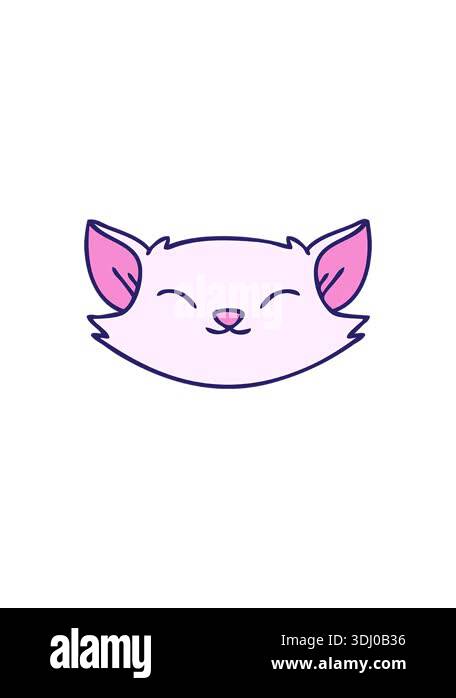 radioactive glowing animation of hand drawing of cartoon cat Stock ...