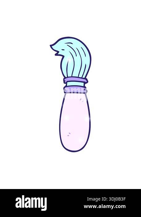 glitter effect animation of doodle paint brush cartoon Stock Video ...