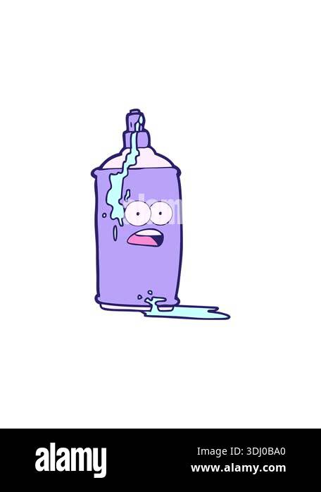 attention grabbing animation of cartoon spray paint can Stock Video ...