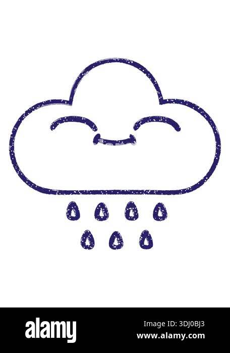 pixelize effect animation of Rain Cloud Charcoal Drawing Stock Video ...