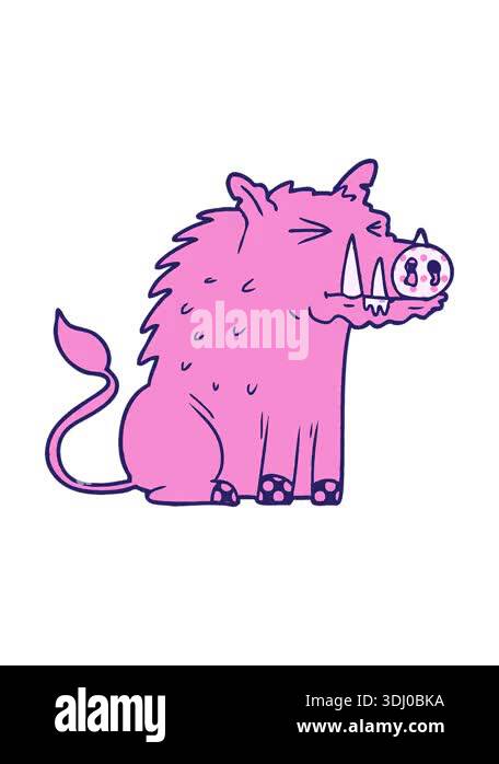 pixelize effect animation of cartoon warthog Stock Video Footage - Alamy