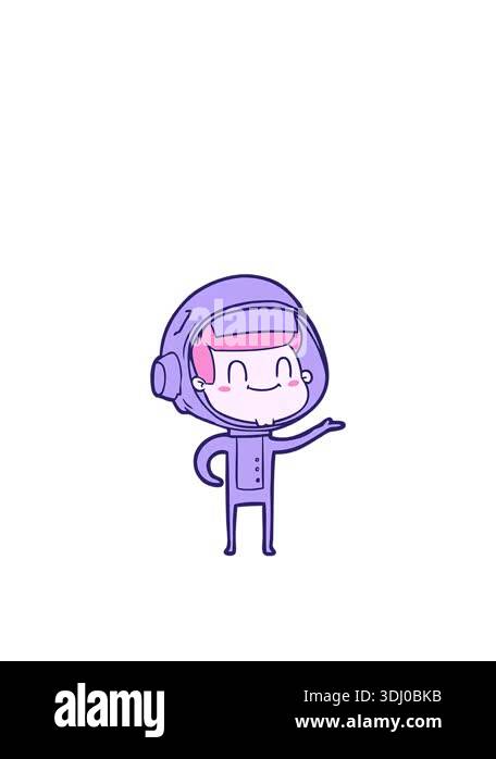 jumping motion animation of happy cartoon astronaut character Stock ...