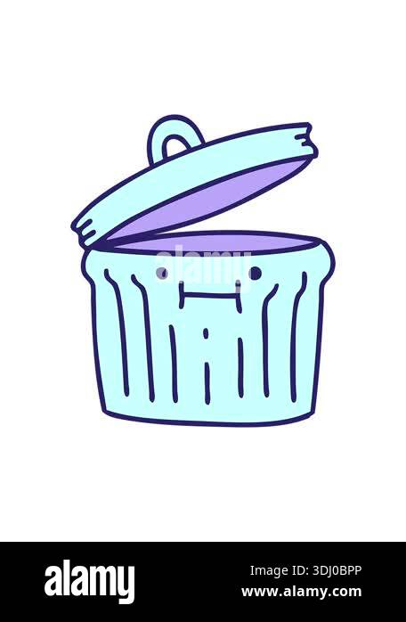 shaking motion animation of cartoon of a metal garbage can Stock Video ...