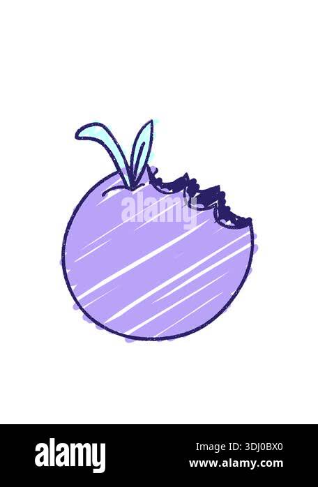 blinking radial lines animation of Bitten Apple Chalk Drawing Stock ...