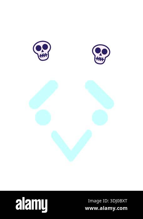 spinning skulls animation of worried bird face icon Stock Video Footage ...