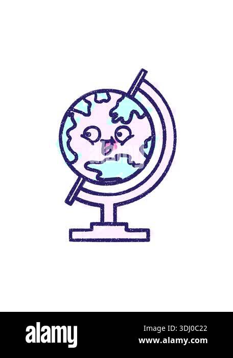 bobbing motion animation of Geography Globe Chalk Drawing Stock Video ...