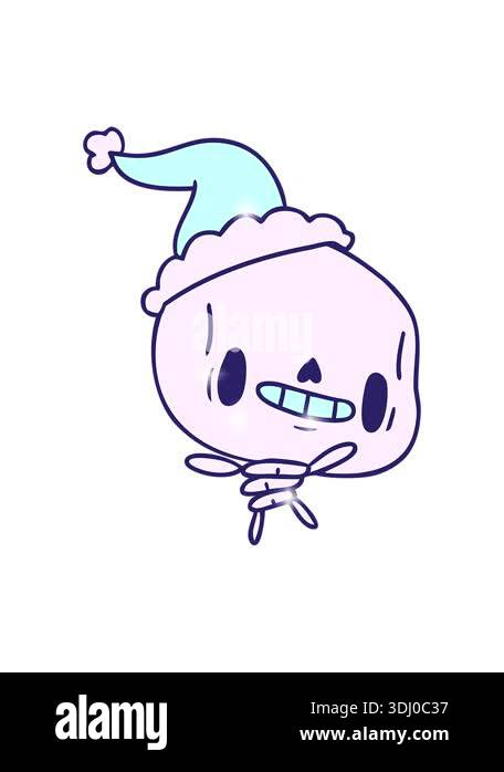 glitter effect animation of hand drawn christmas image of kawaii ...