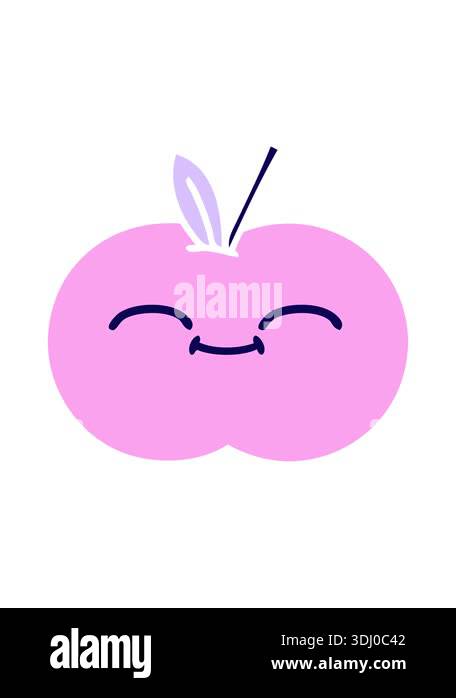 neon light effect animation of flat color retro cartoon apple Stock ...