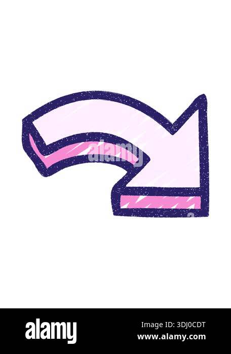 bobbing motion animation of Curved Arrow Chalk Drawing Stock Video ...