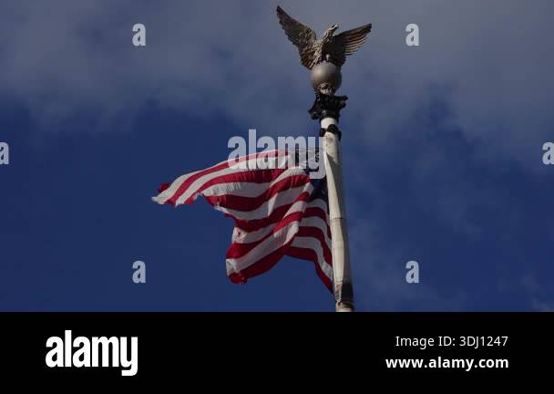 National symbol of the USA. American flag vertical composition. Flag of ...
