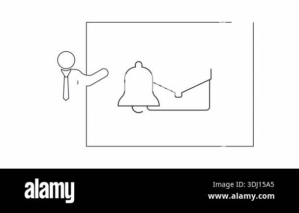 A business presentation with a job alert notification icon animation ...
