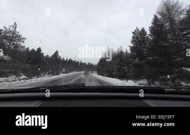 Les Angles, France; December 27 2025: Driving to Les Angles ski resort ...