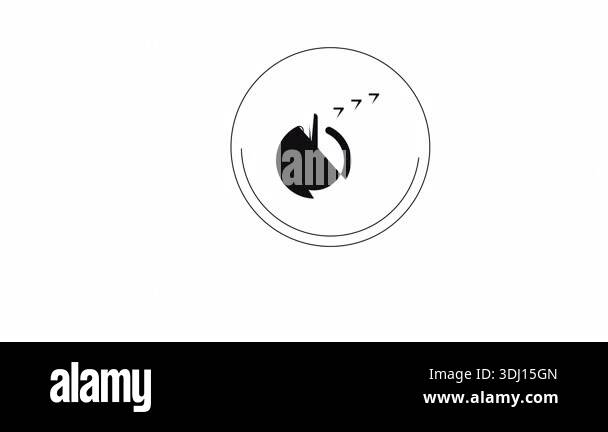 Animation of a magnifying glass focusing on a power button symbol with ...