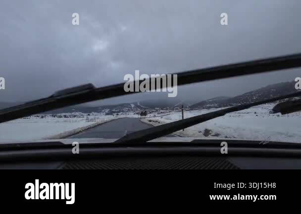 Les Angles, France; December 27 2025: Driving to Les Angles ski resort ...