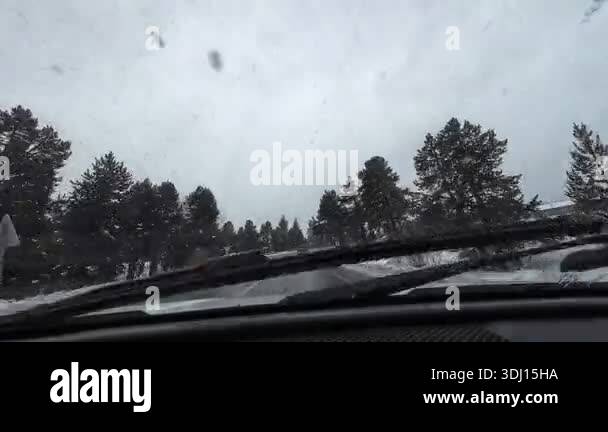 Les Angles, France; December 27 2025: Driving to Les Angles ski resort ...