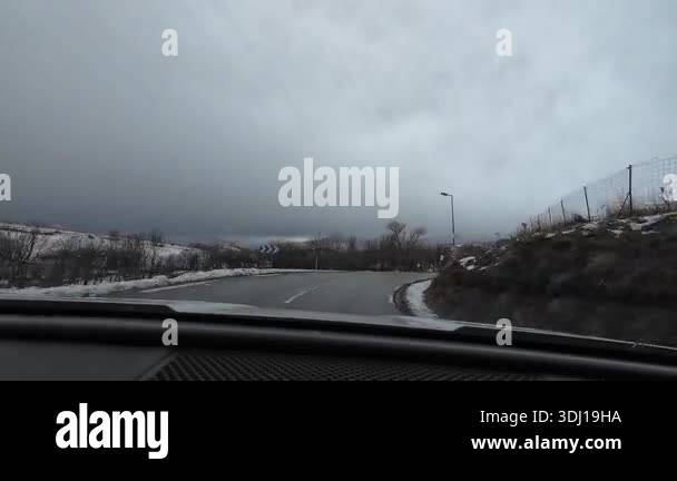 Les Angles, France; December 27 2025: Driving to Les Angles ski resort ...