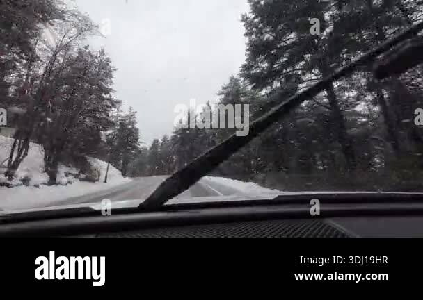 Les Angles, France; December 27 2025: Driving to Les Angles ski resort ...