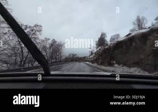 Les Angles, France; December 27 2025: Driving to Les Angles ski resort ...
